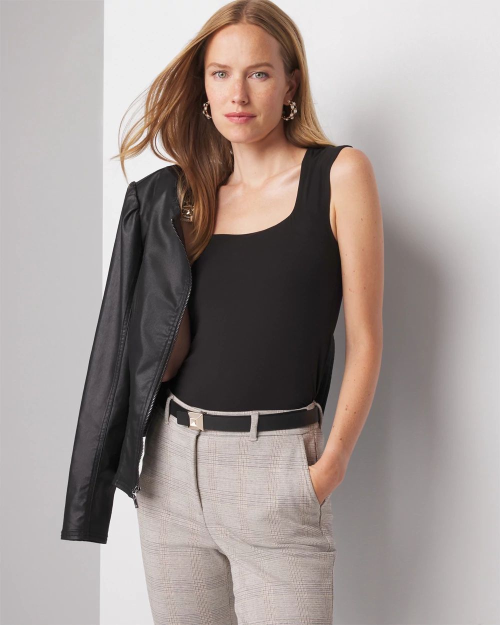 Whbm® Forme Square Neck Cap Sleeve Top White House Black Market